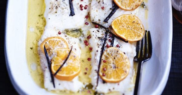 Recette Poisson rôti aux agrumes et beurre vanillé