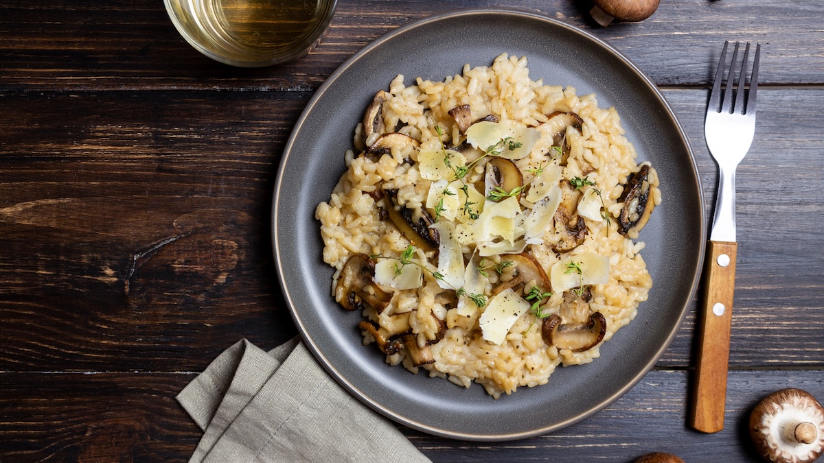 Recette risotto aux champignons et parmesan